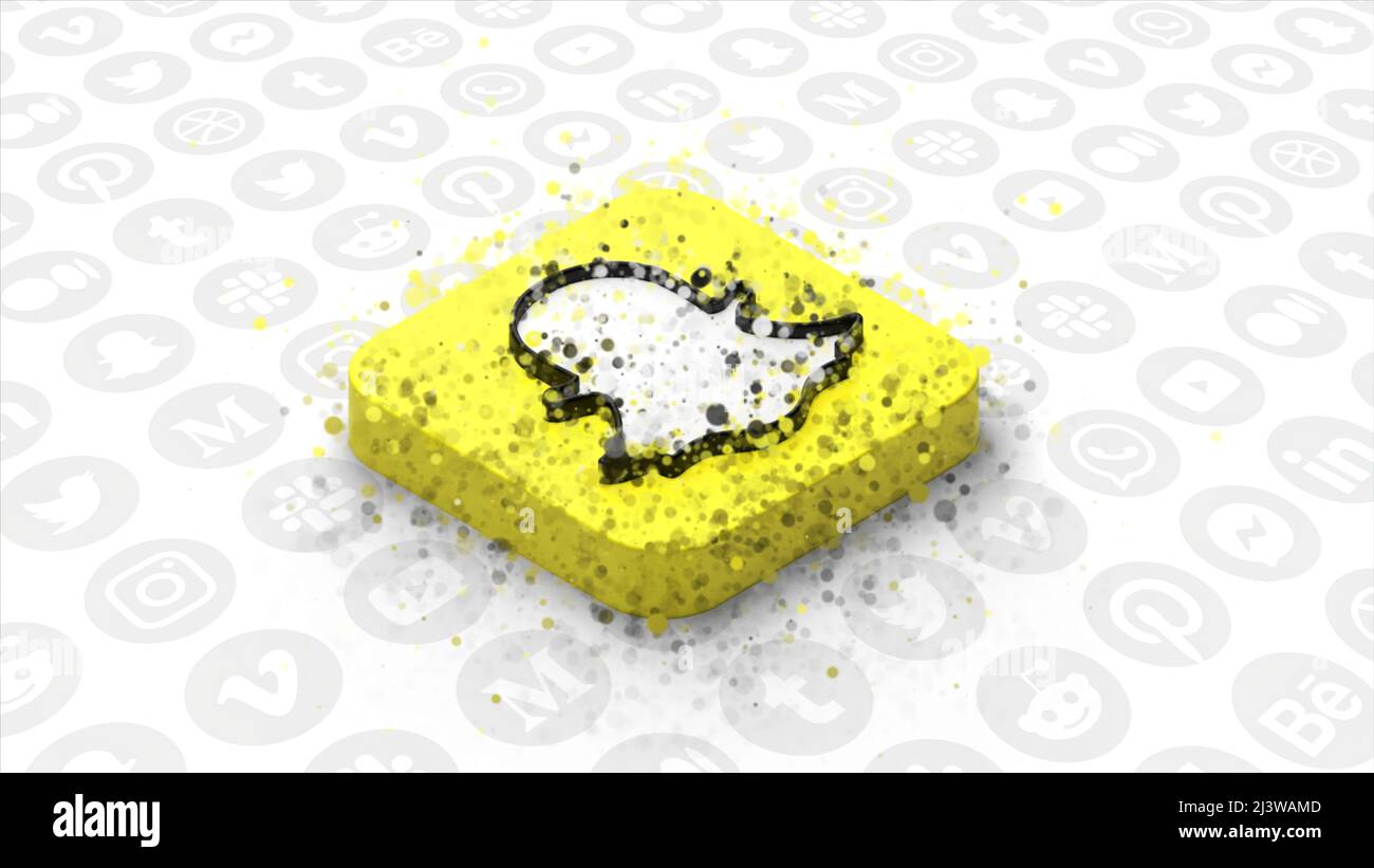 3D social network sign appears from dots. Motion. Popular social ...