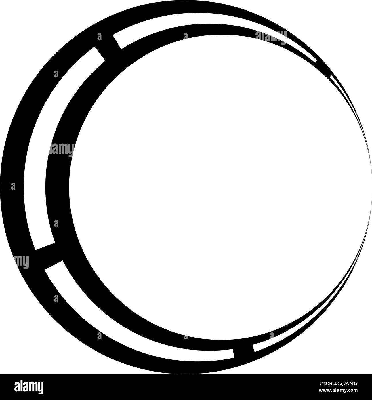 Black and white segmented circle, ring abstract geometric vector illustration. Stock vector ...