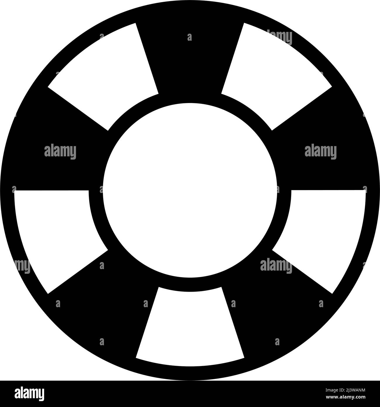 Black and white segmented circle, ring abstract geometric vector ...