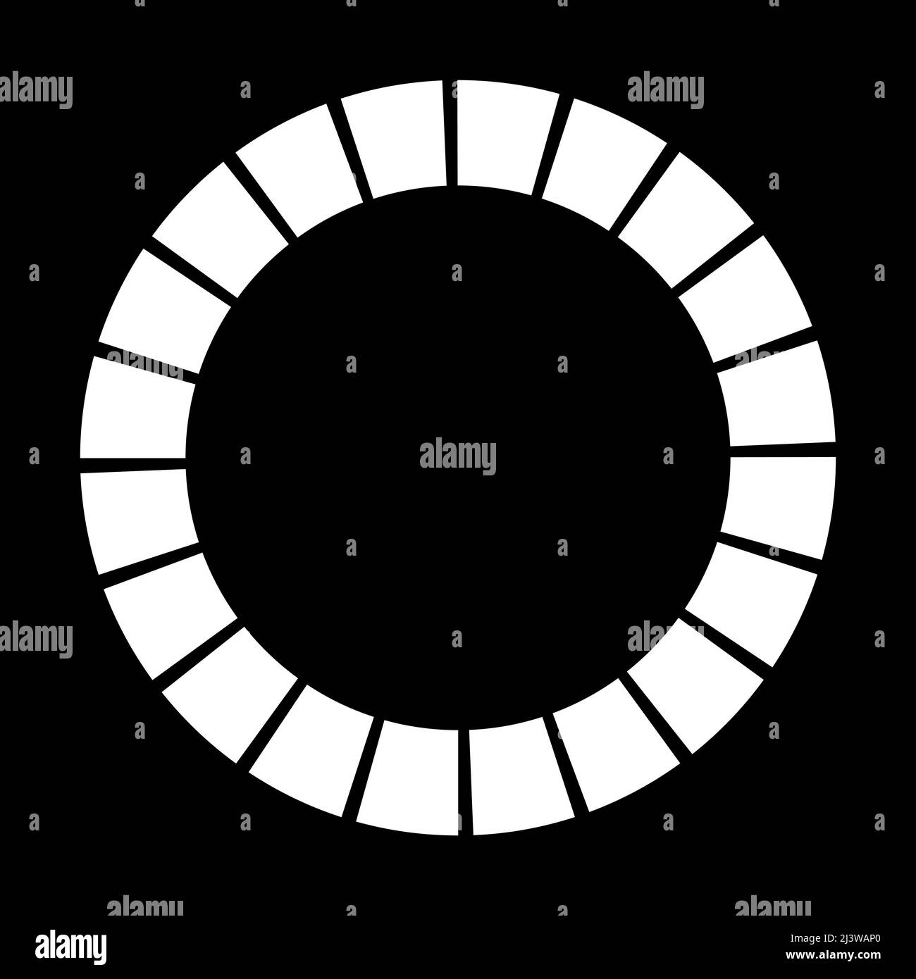 Black and white segmented circle, ring abstract geometric vector ...