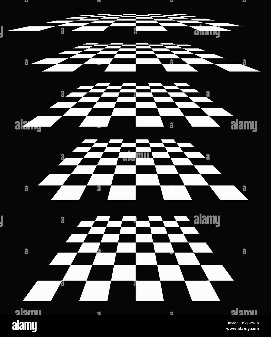 3d chessboard, checkerboard pattern in perspective. Checkered ...