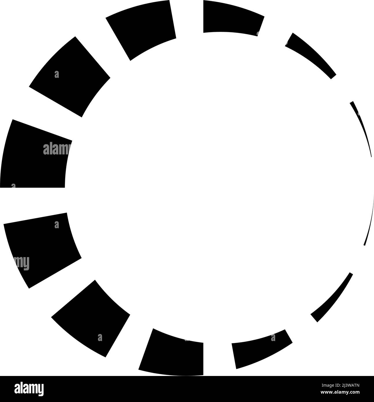 Black and white segmented circle, ring abstract geometric vector illustration. Stock vector ...