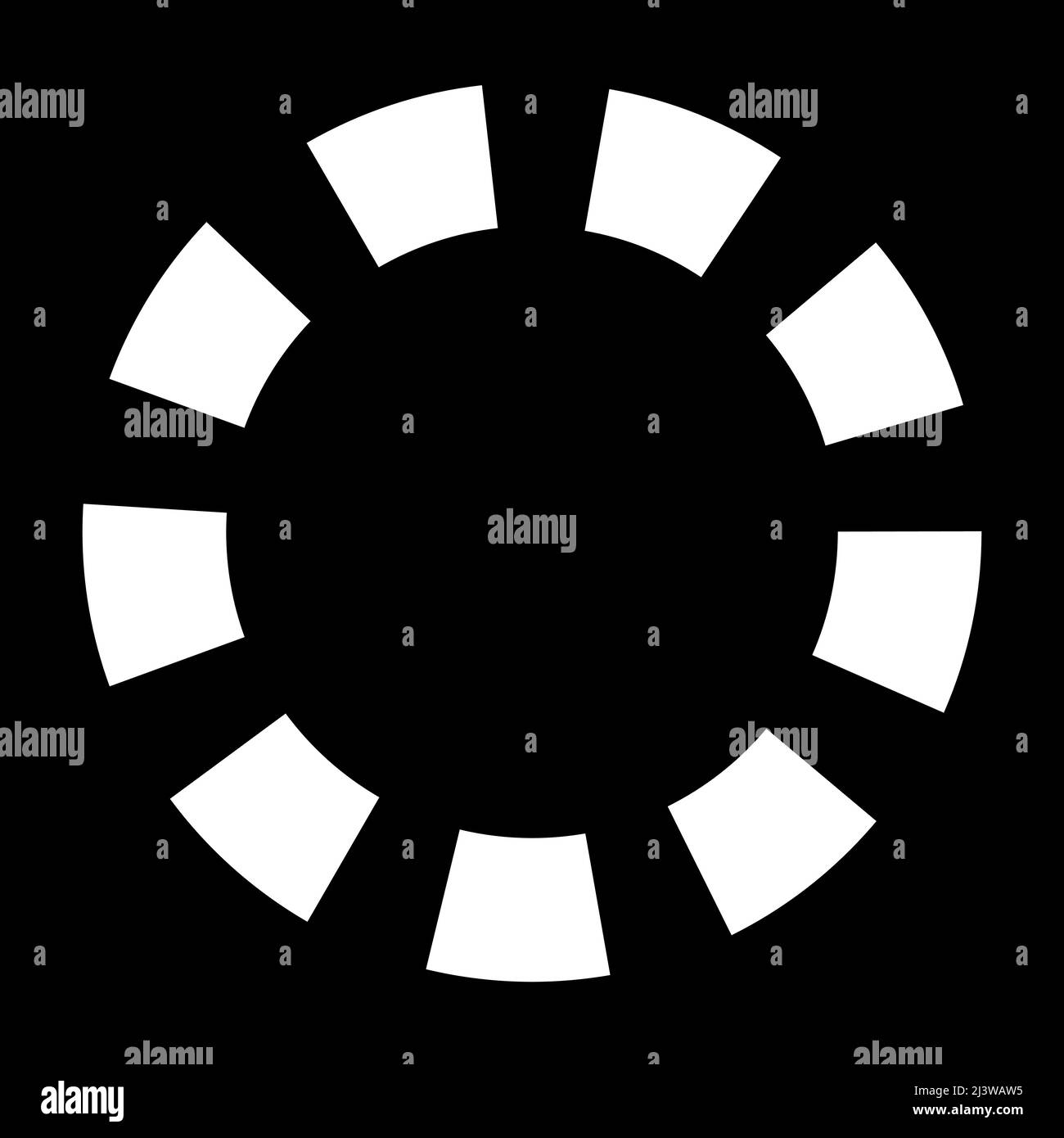 Black and white segmented circle, ring abstract geometric vector ...