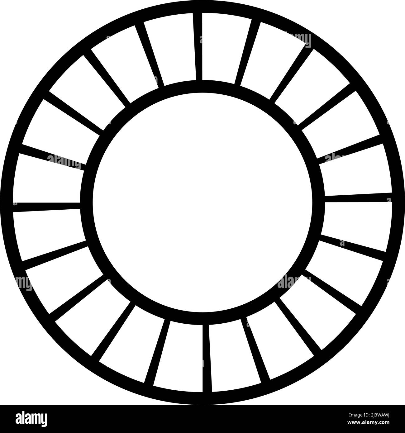 Black and white segmented circle, ring abstract geometric vector illustration. Stock vector ...