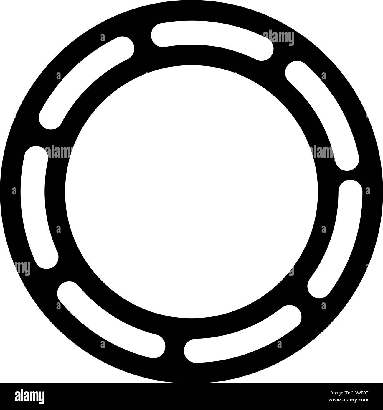 Black and white segmented circle, ring abstract geometric vector ...