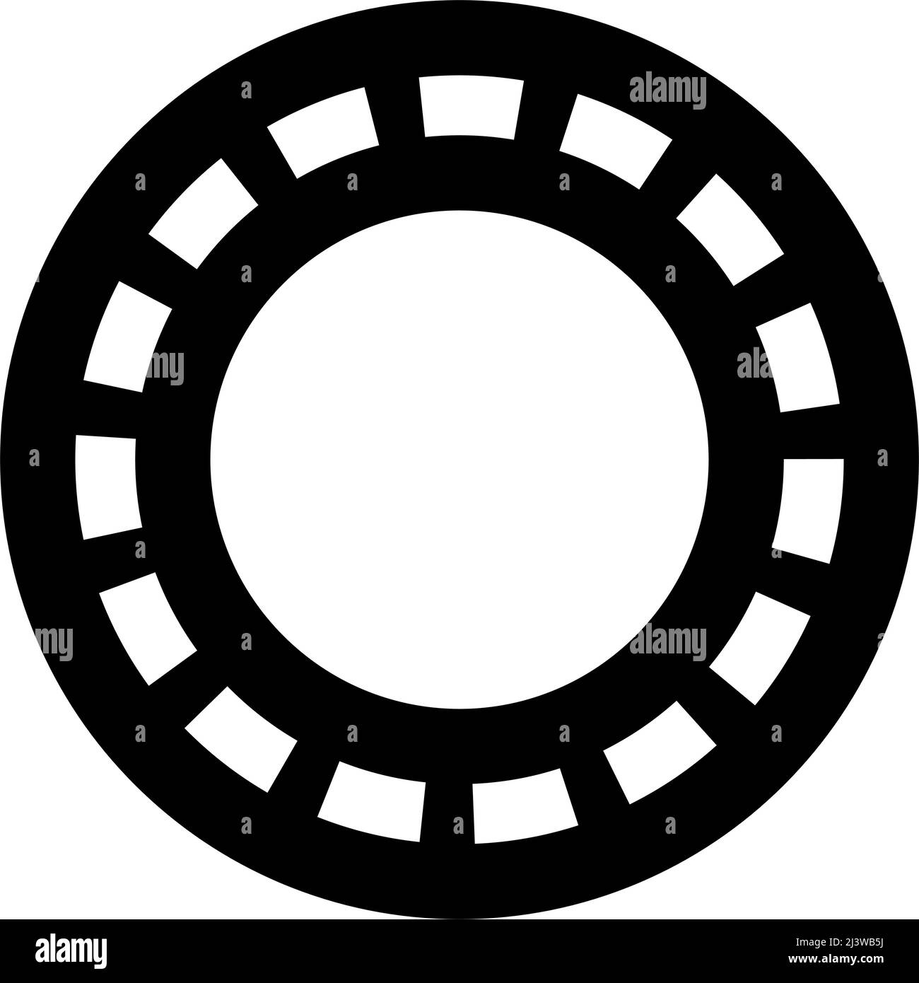 Black and white segmented circle, ring abstract geometric vector ...