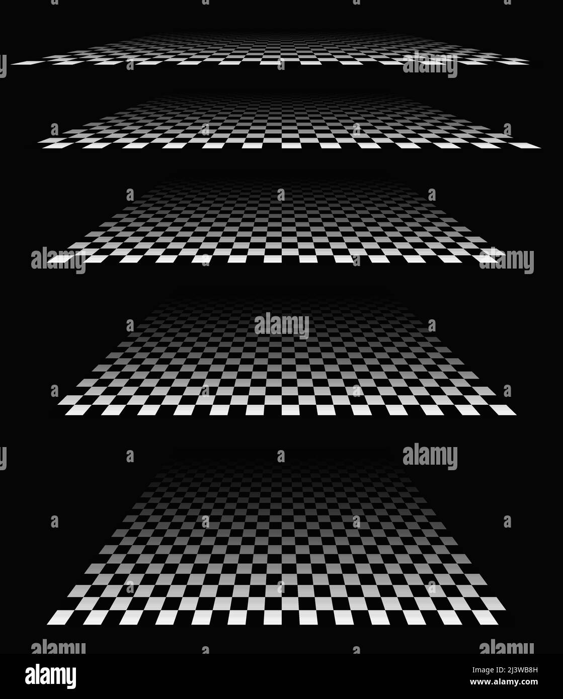 3d chessboard, checkerboard pattern in perspective. Checkered ...
