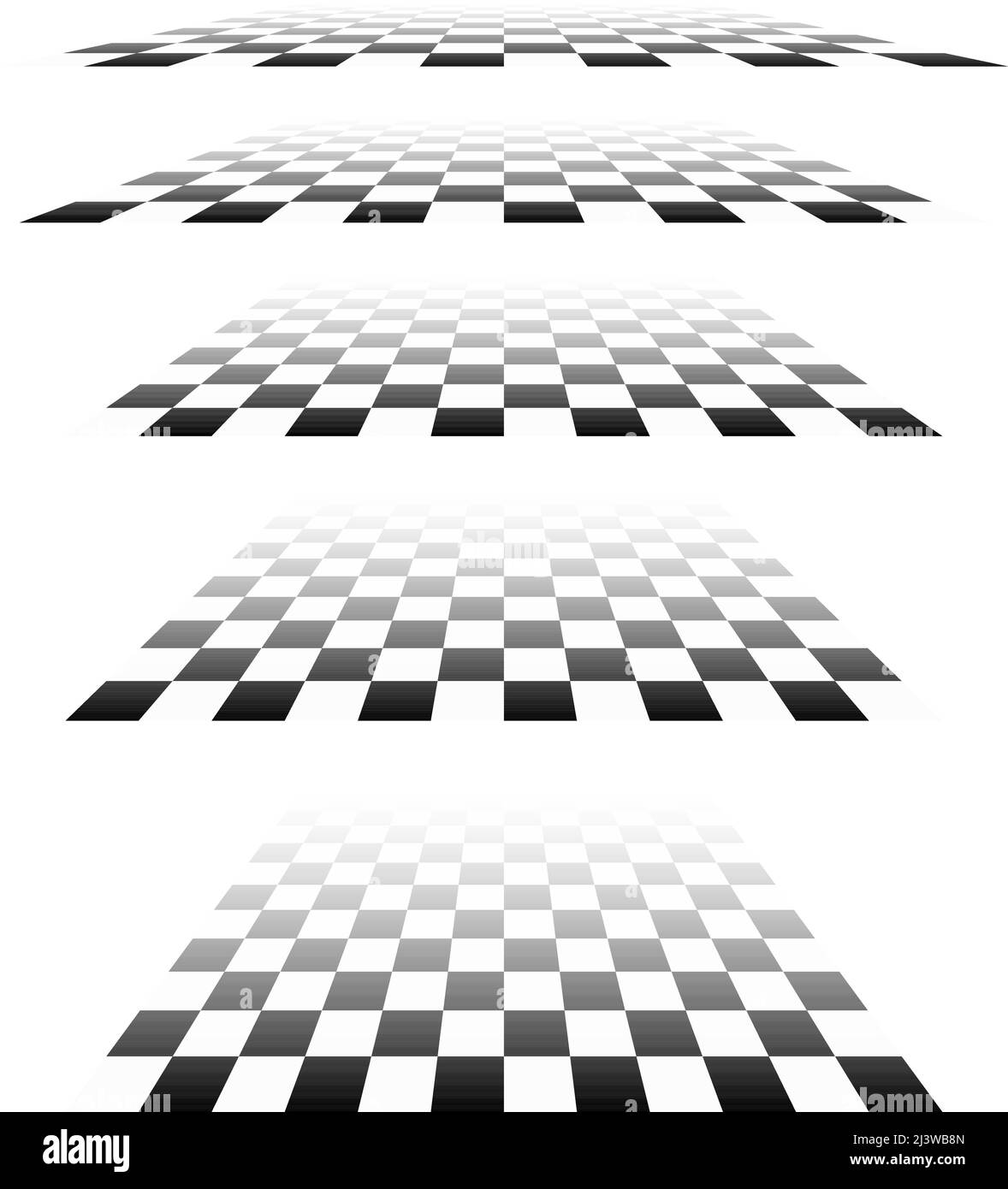 3d chessboard, checkerboard pattern in perspective. Checkered ...