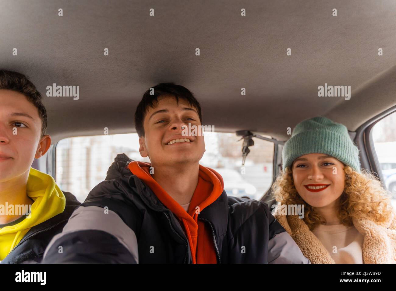 Amazing and beautiful young group of friends are taking a selfie in the ...