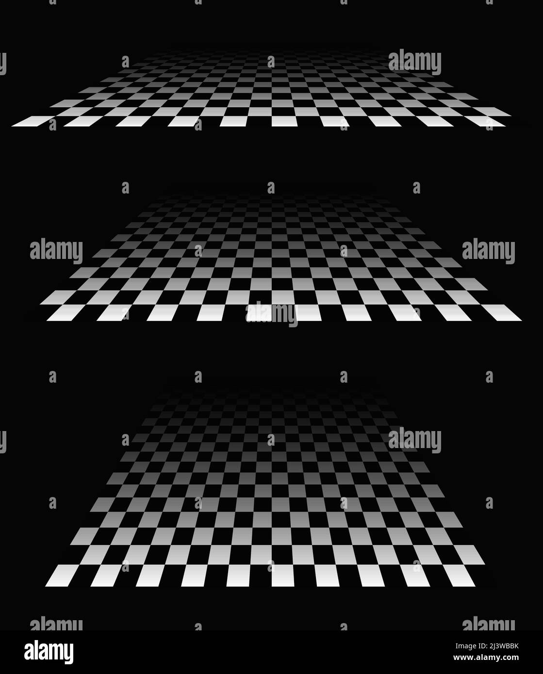3d chessboard, checkerboard pattern in perspective. Checkered ...