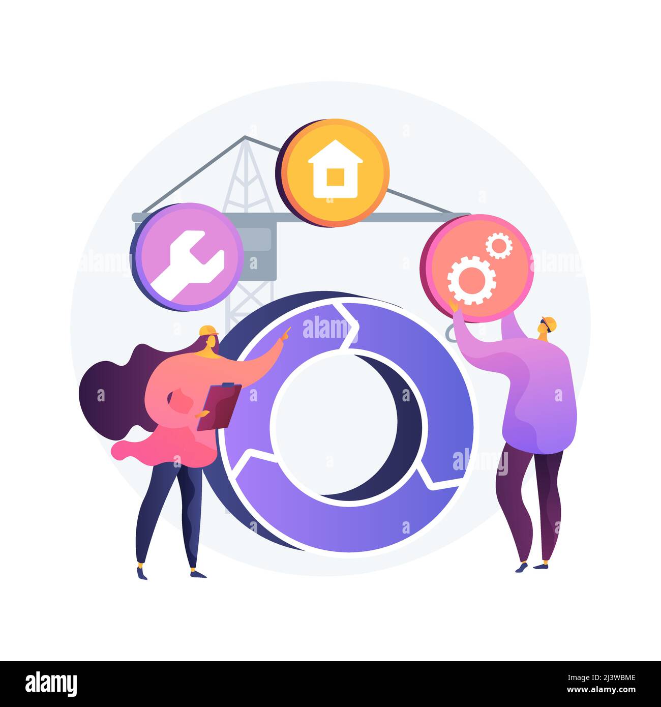 Building information modeling abstract concept vector illustration ...