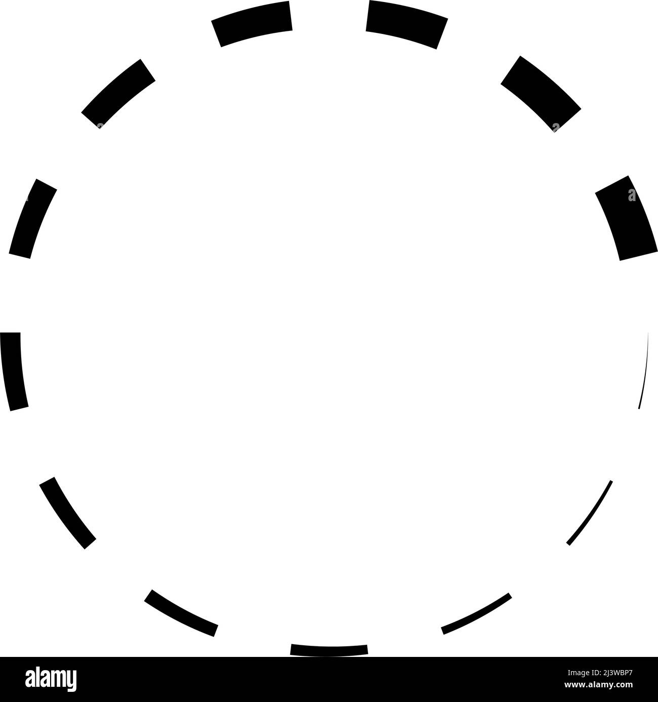 Black and white segmented circle, ring abstract geometric vector ...