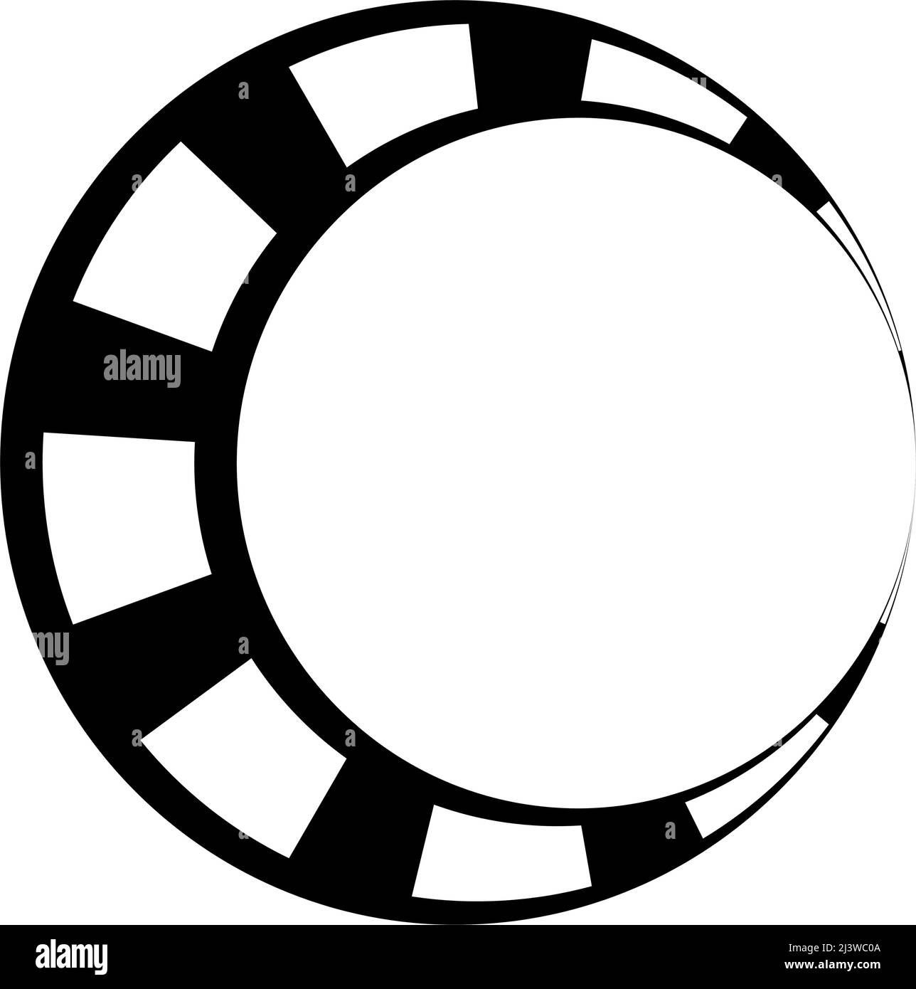Black and white segmented circle, ring abstract geometric vector illustration. Stock vector ...