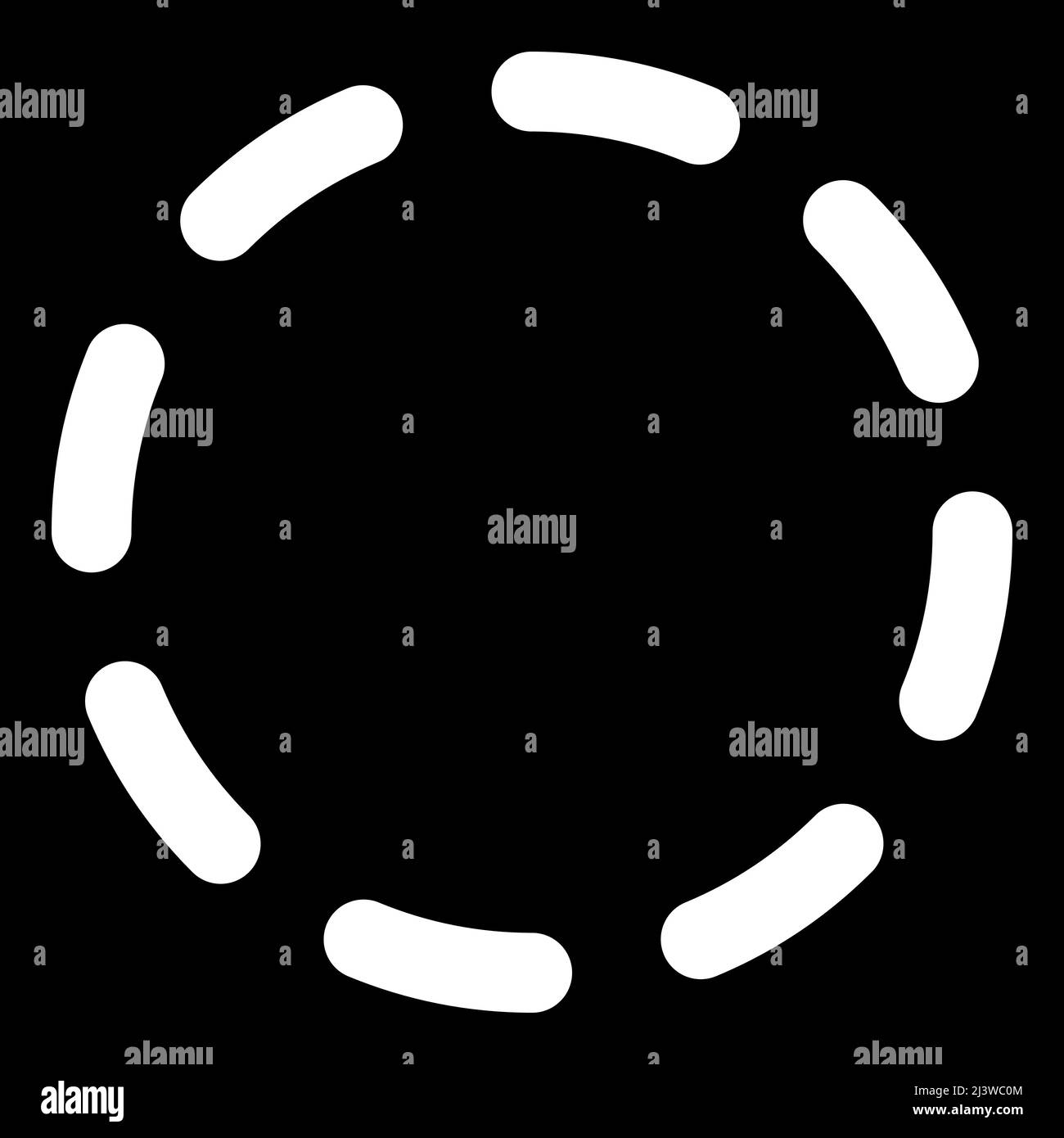 Black and white segmented circle, ring abstract geometric vector ...