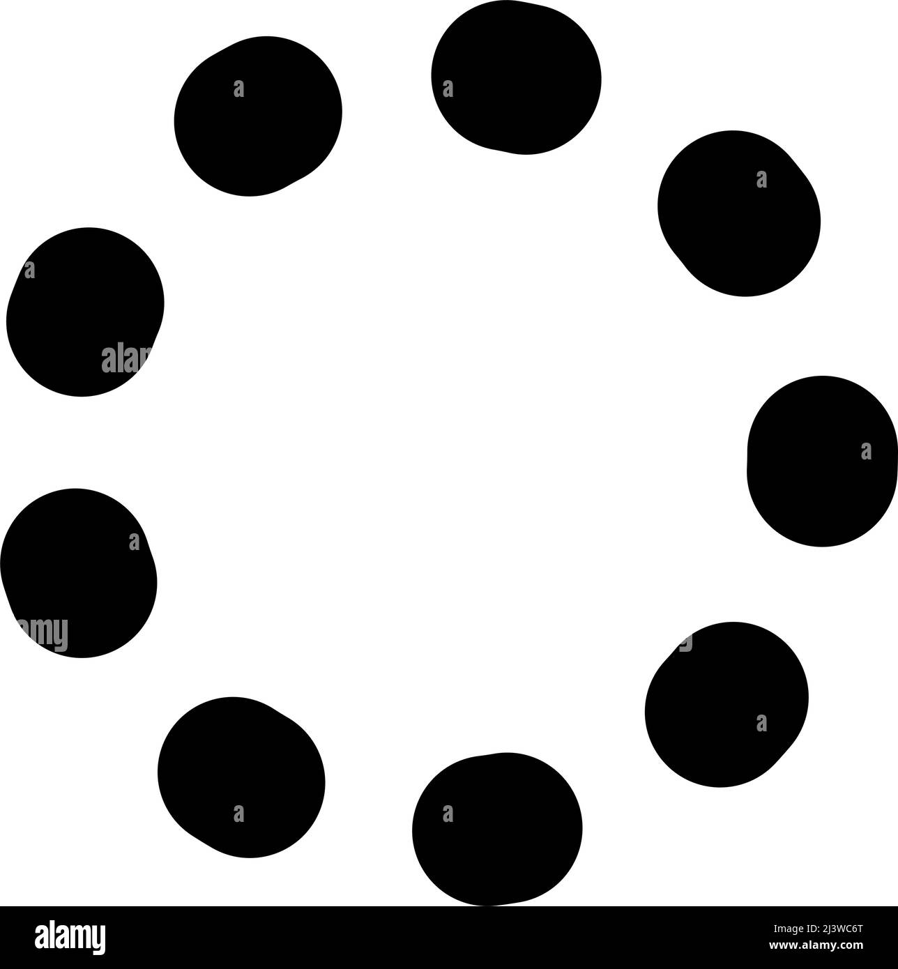 Black and white segmented circle, ring abstract geometric vector ...