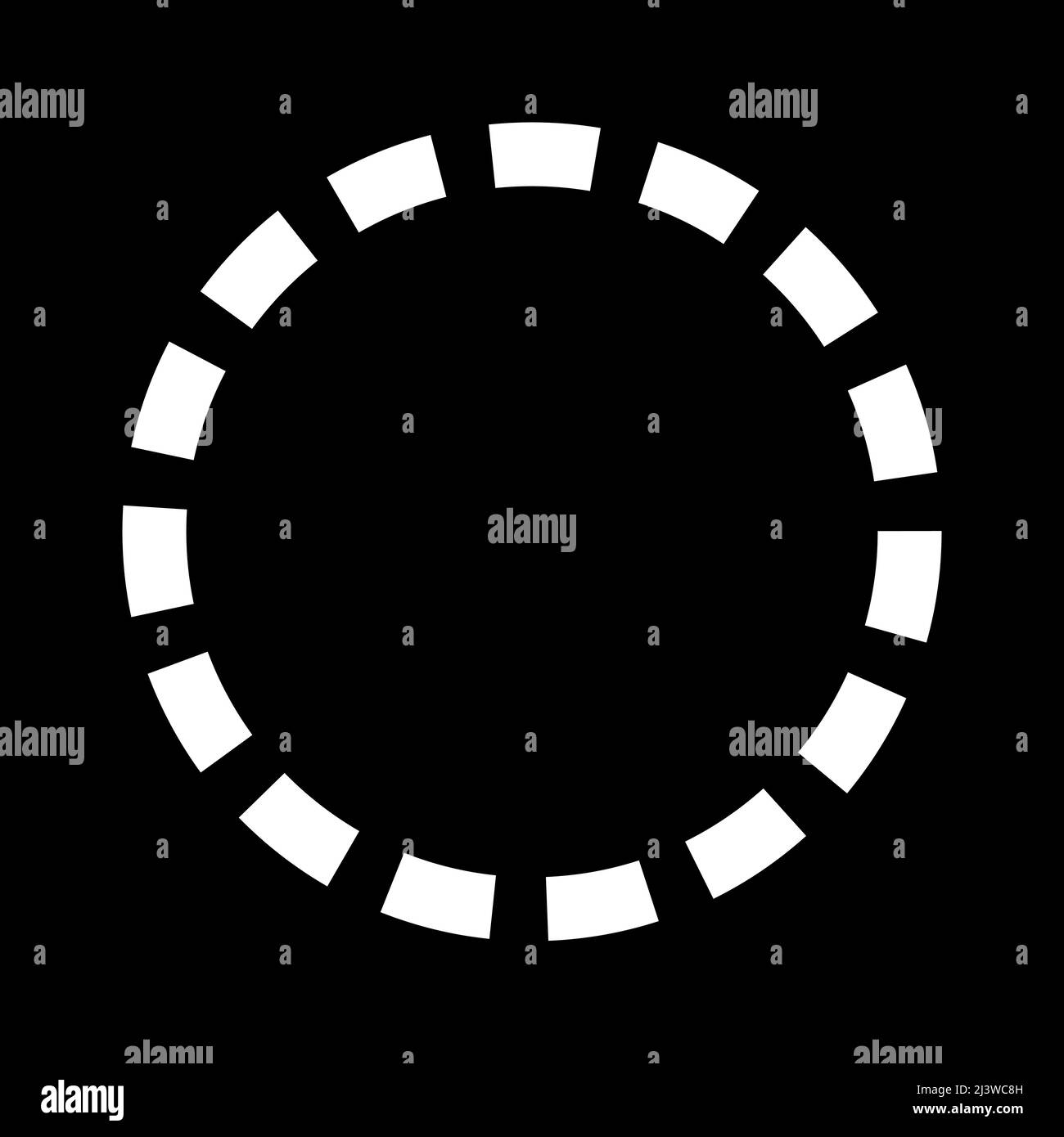 Black and white segmented circle, ring abstract geometric vector ...