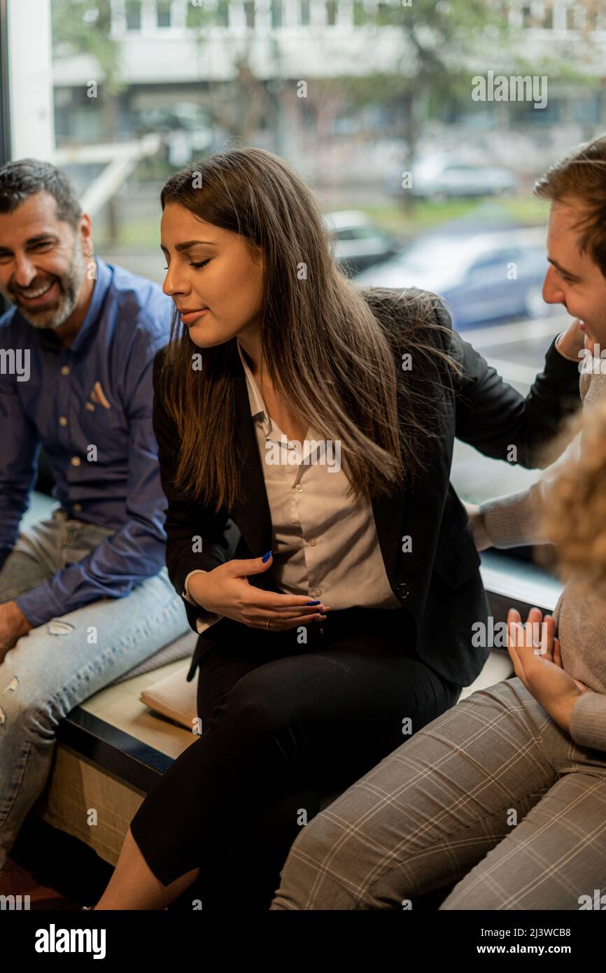 Group of amazing and beautiful business people are smiling Stock Photo ...