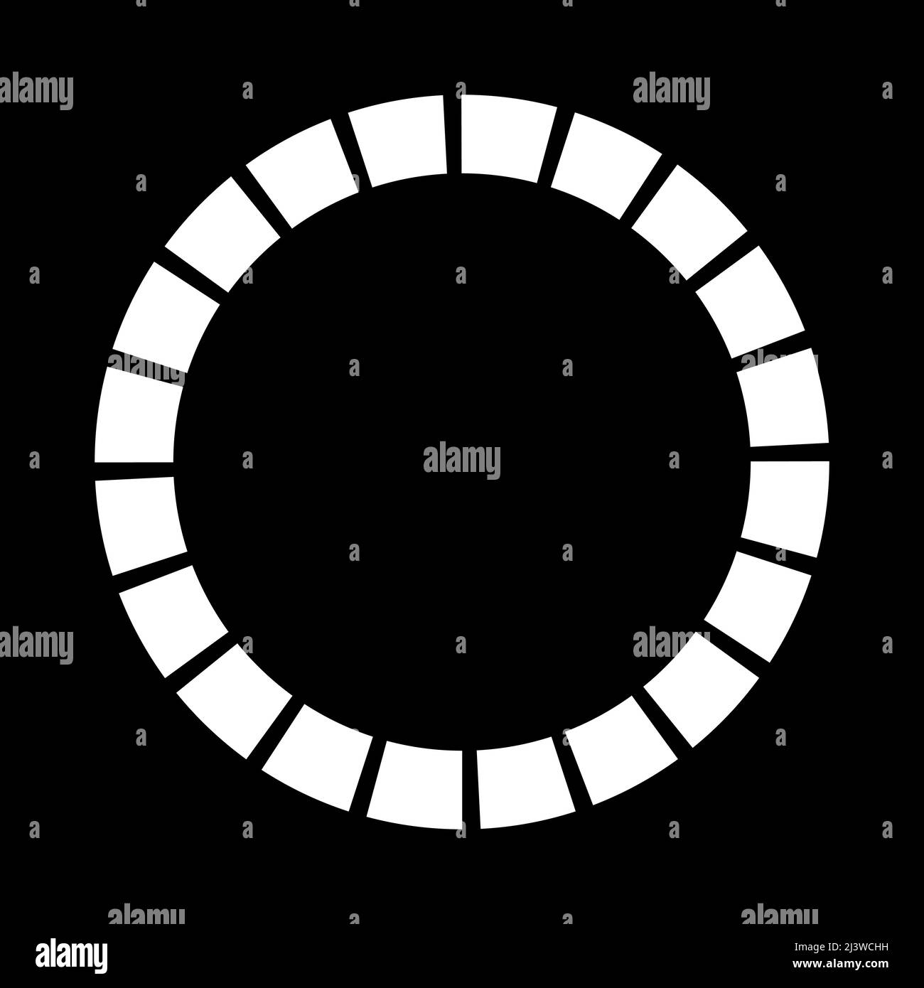 Black and white segmented circle, ring abstract geometric vector ...