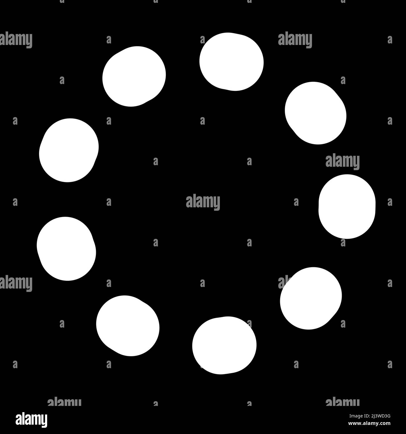 Black and white segmented circle, ring abstract geometric vector ...