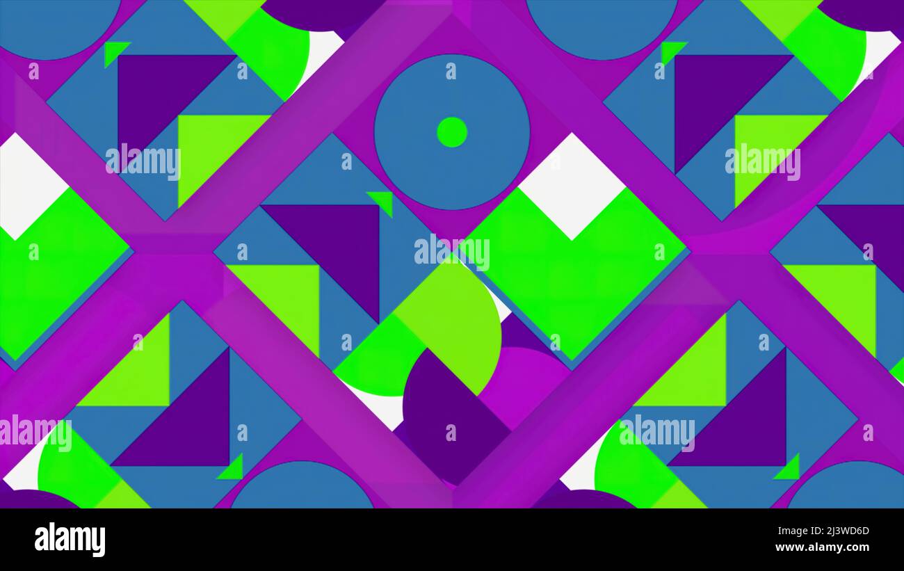 Bright and colorful figures move in retro style. Motion. Beautiful ...