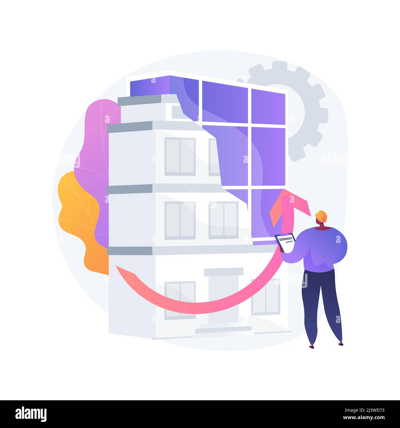 Old buildings modernization abstract concept vector illustration ...