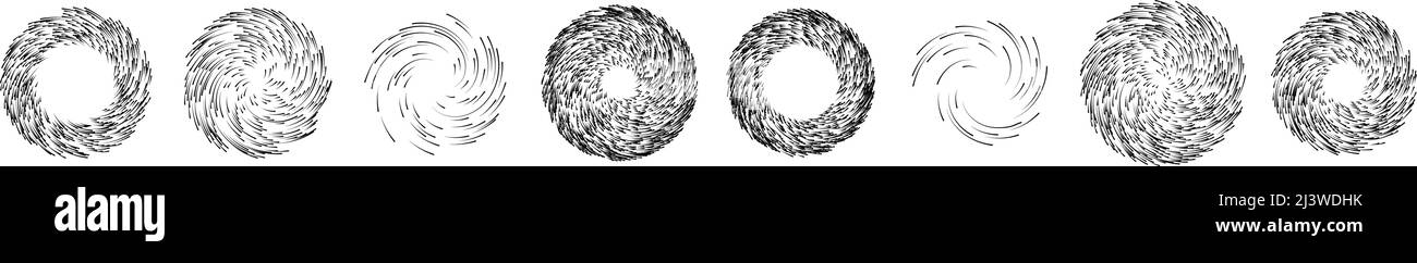 Spiral, swirl, twirl element. Vortex, eddy, spire and helix vector ...