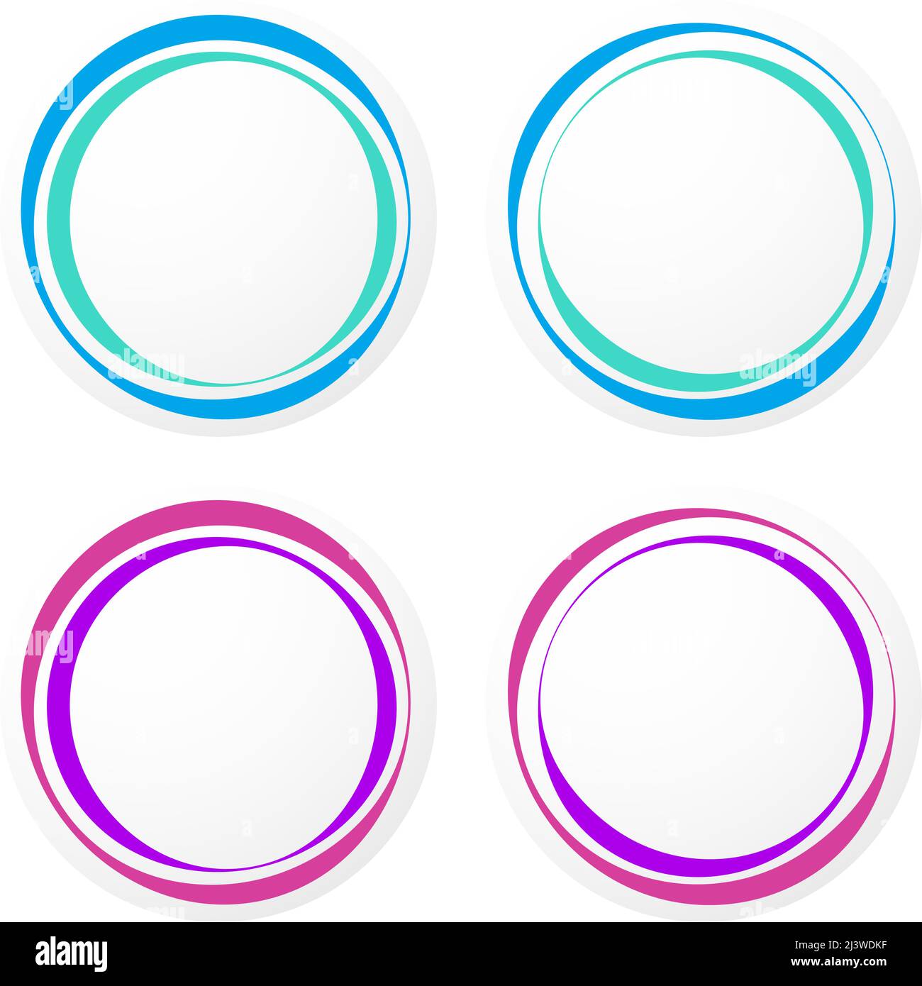 Colorful circle, circular badge, label, tag and button shape with blank ...