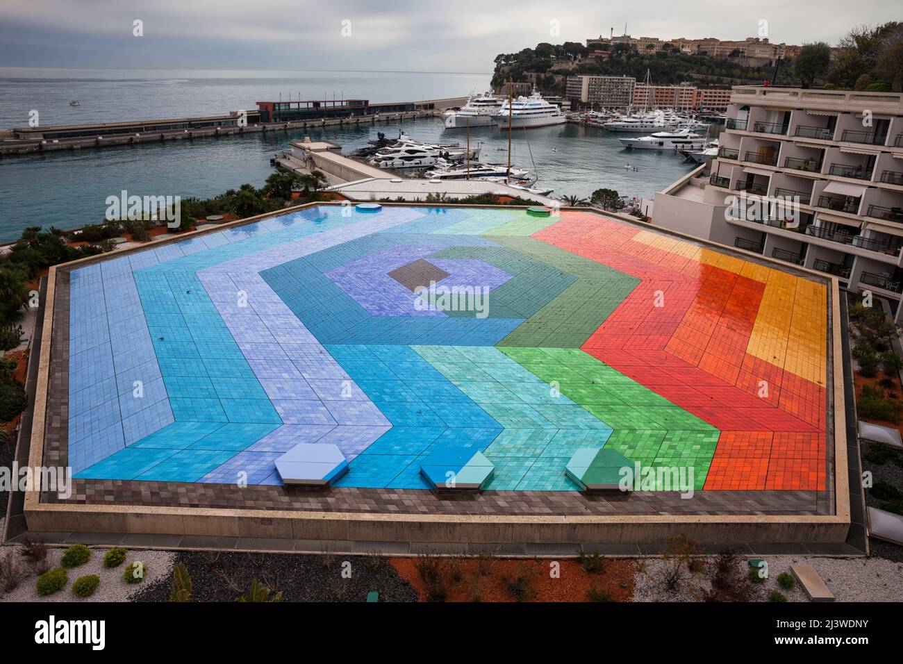 Roof of the Auditorium Rainier III Convention Center in Monaco, Hexa ...