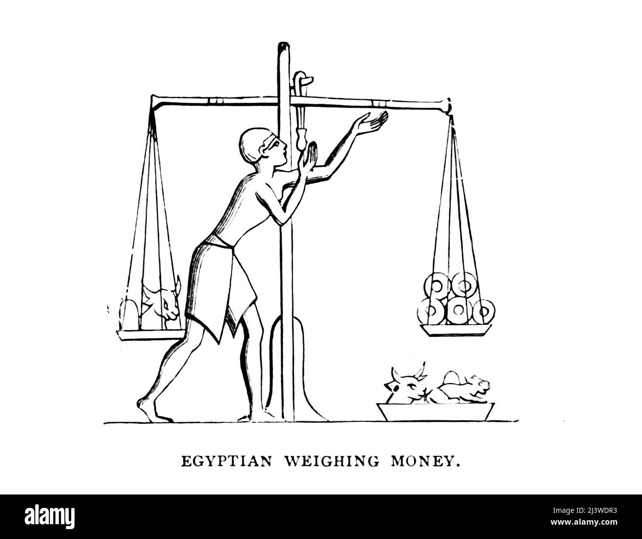 Egyptian Weighing Money Illustration of ancient Biblical time coin from ...