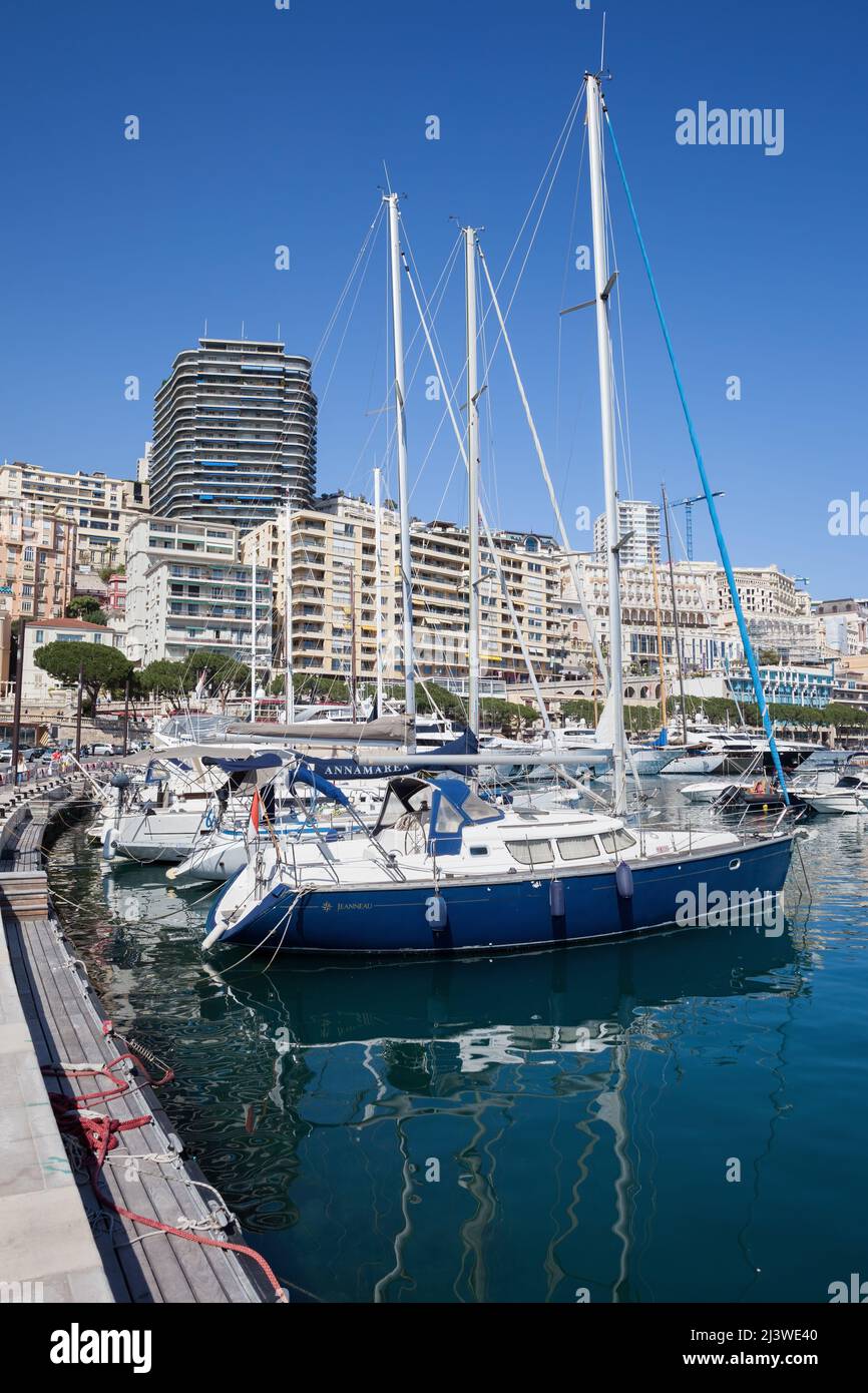 Sailing yachts in Port Hercule of Monaco Principality Stock Photo - Alamy