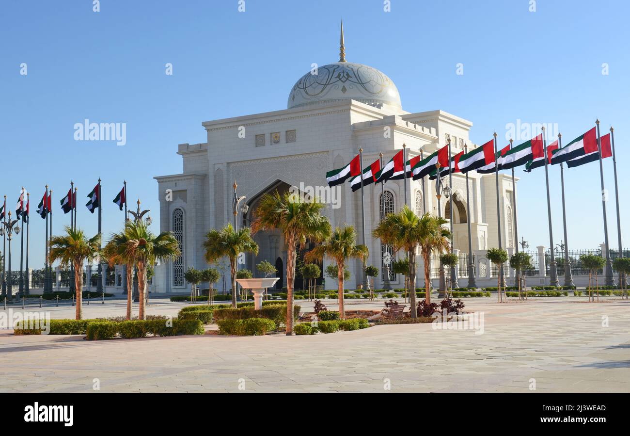 Entrance to the Qasr al Watan- the presidential palace in Abu Dhabi ...