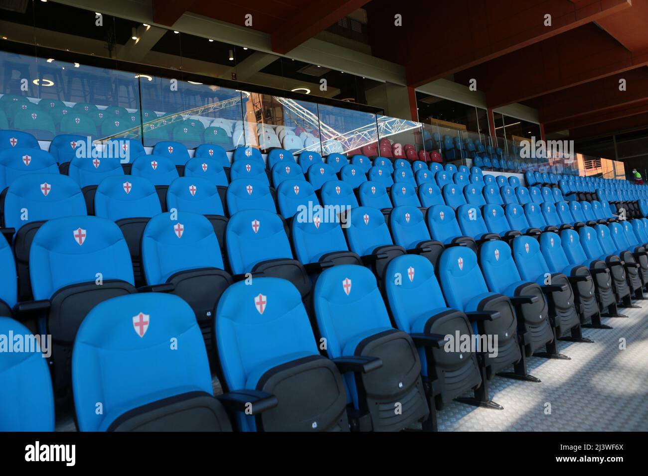 View of Luigi Ferraris Stadium during the Italian Serie A, football ...