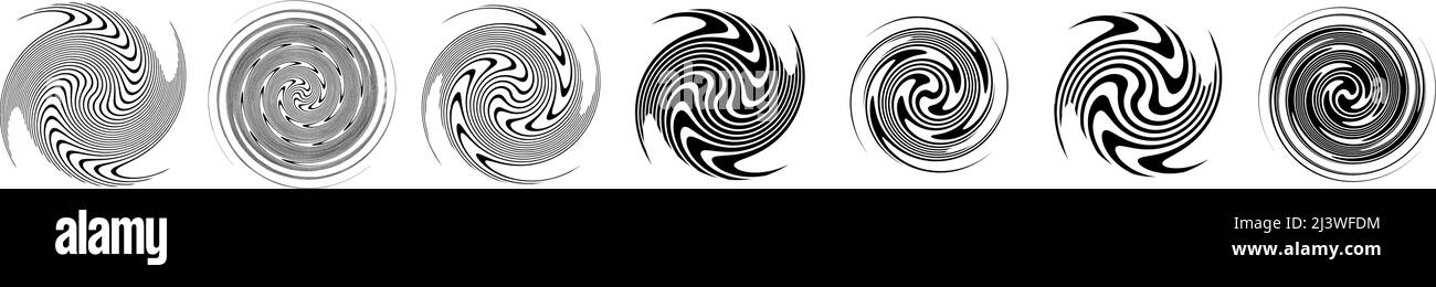 Spiral, swirl, twirl element. Vortex, eddy, spire and helix vector ...