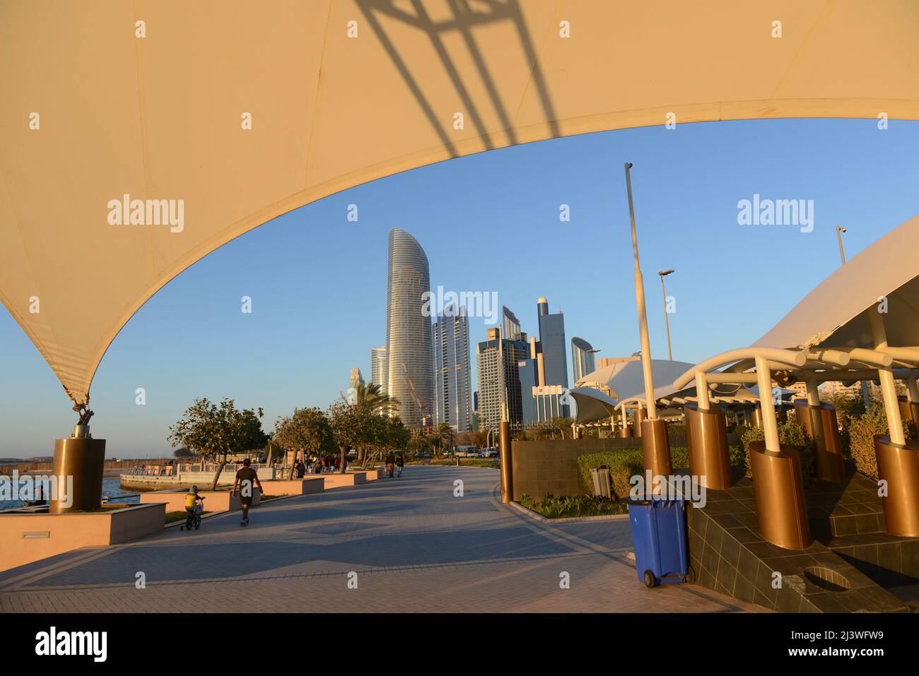 Modern skyscrapers along the corniche, Abu Dhabi Stock Photo - Alamy