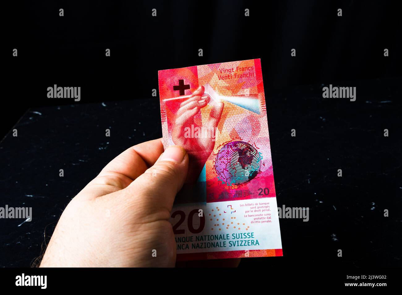 Swiss franc banknote. CHF currency, world money concept Stock Photo - Alamy