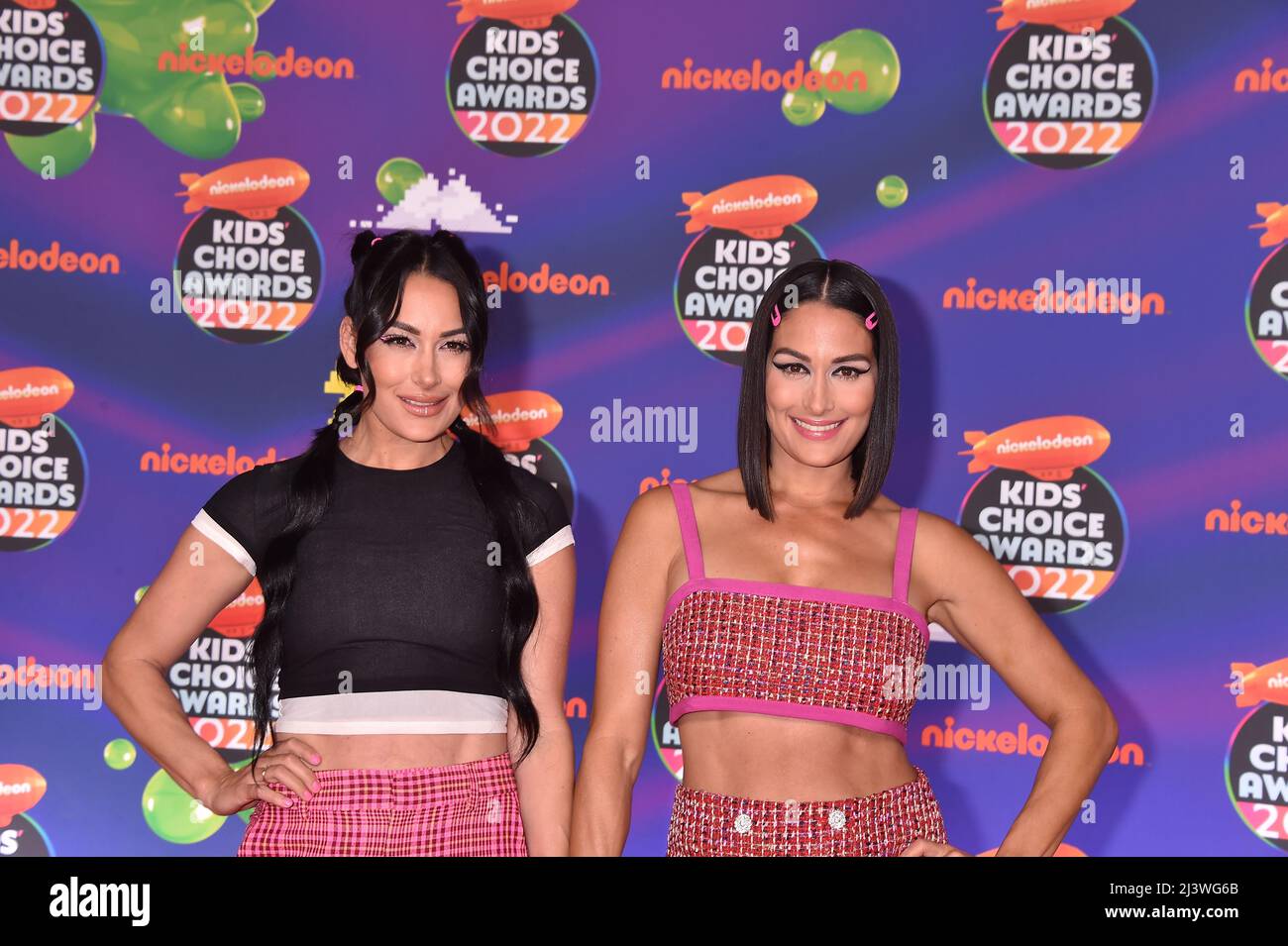 Santa Monica, Ca. 9th Apr, 2022. Brie Bella, Nikki Bella at the 2022 ...
