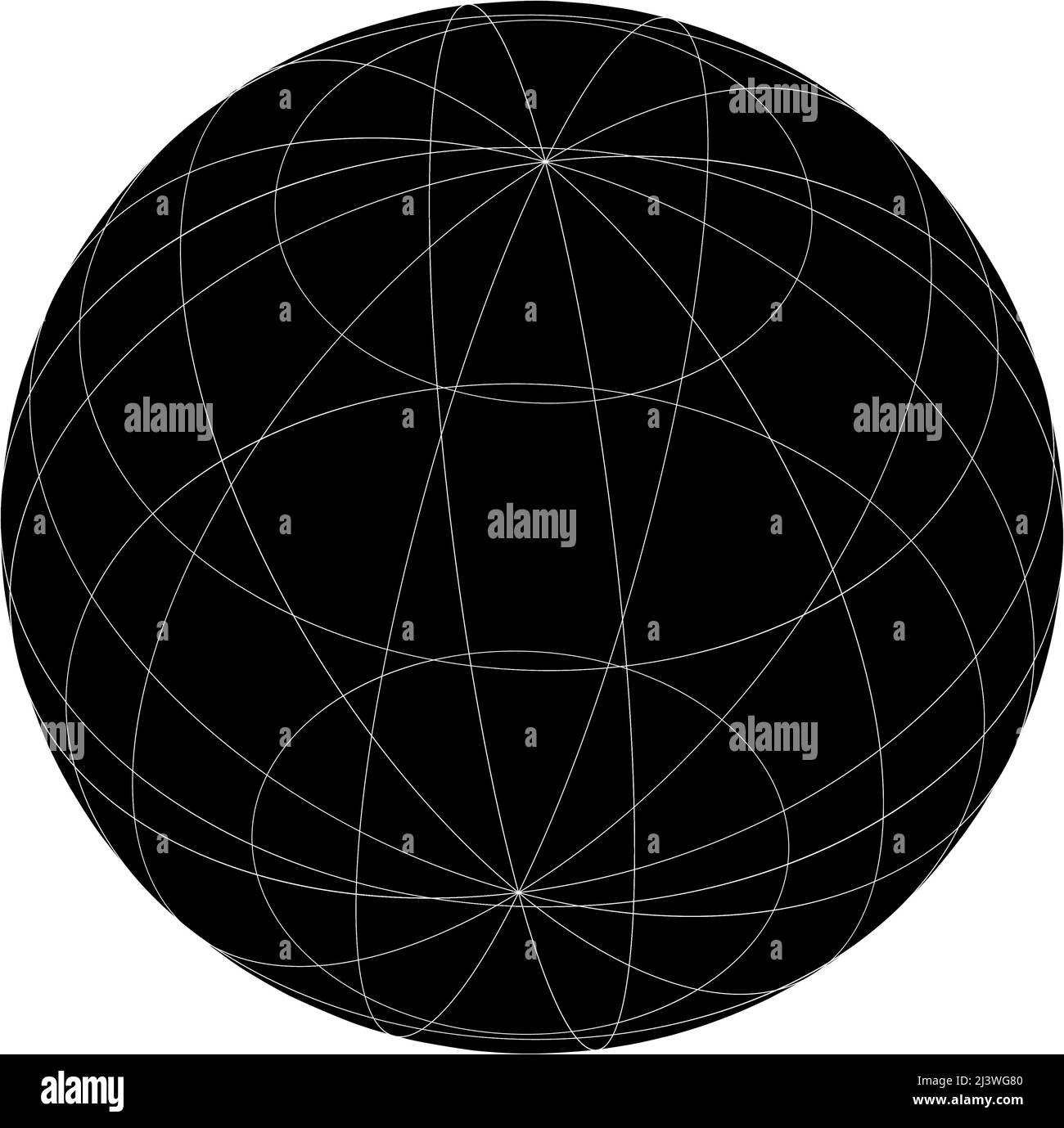 Wireframe, grid, mesh sphere, globe, ball vector illustration. Stock ...