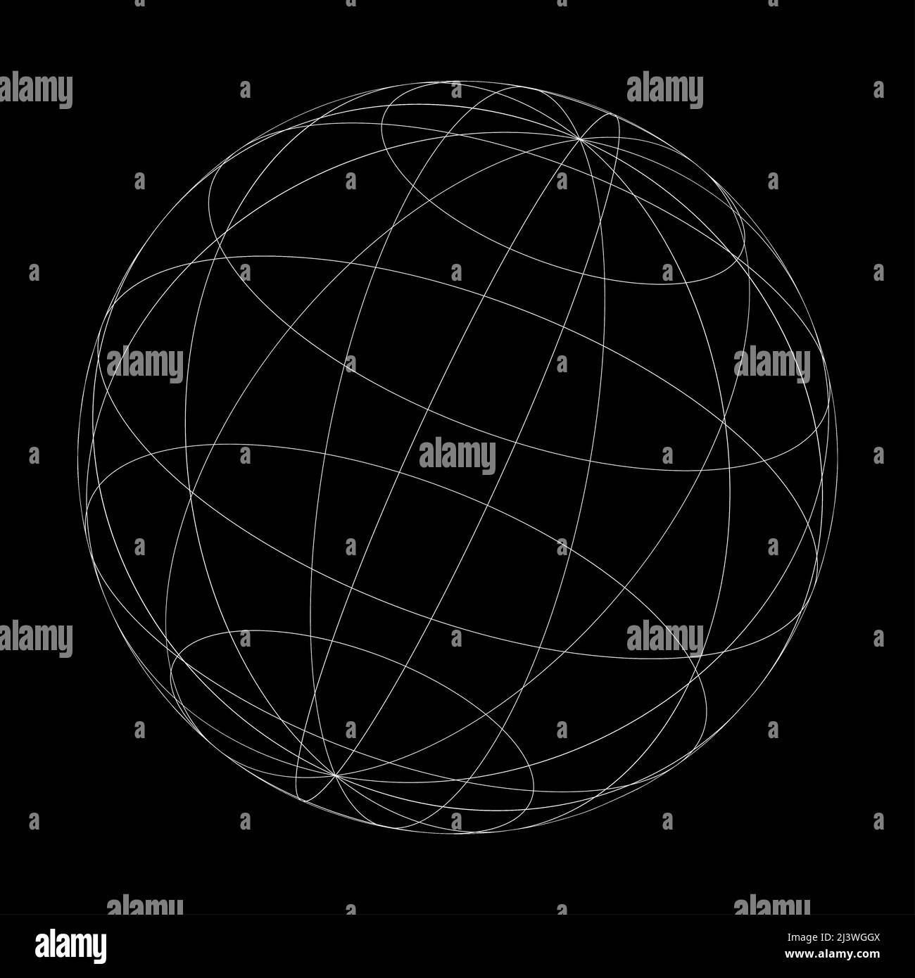 Wireframe, grid, mesh sphere, globe, ball vector illustration. Stock ...