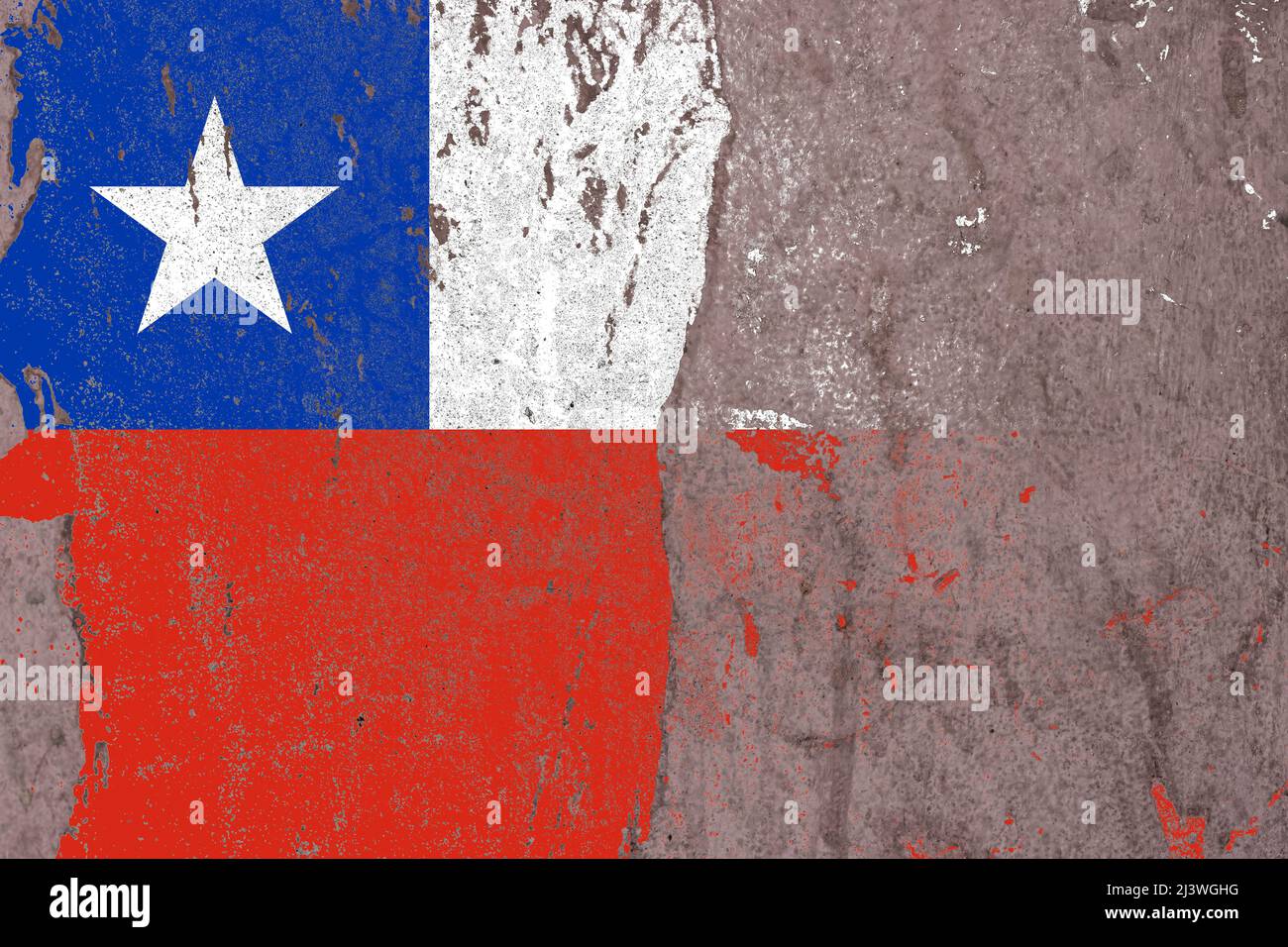 Distressed old flag of chile on a rustic concrete wall Stock Photo - Alamy