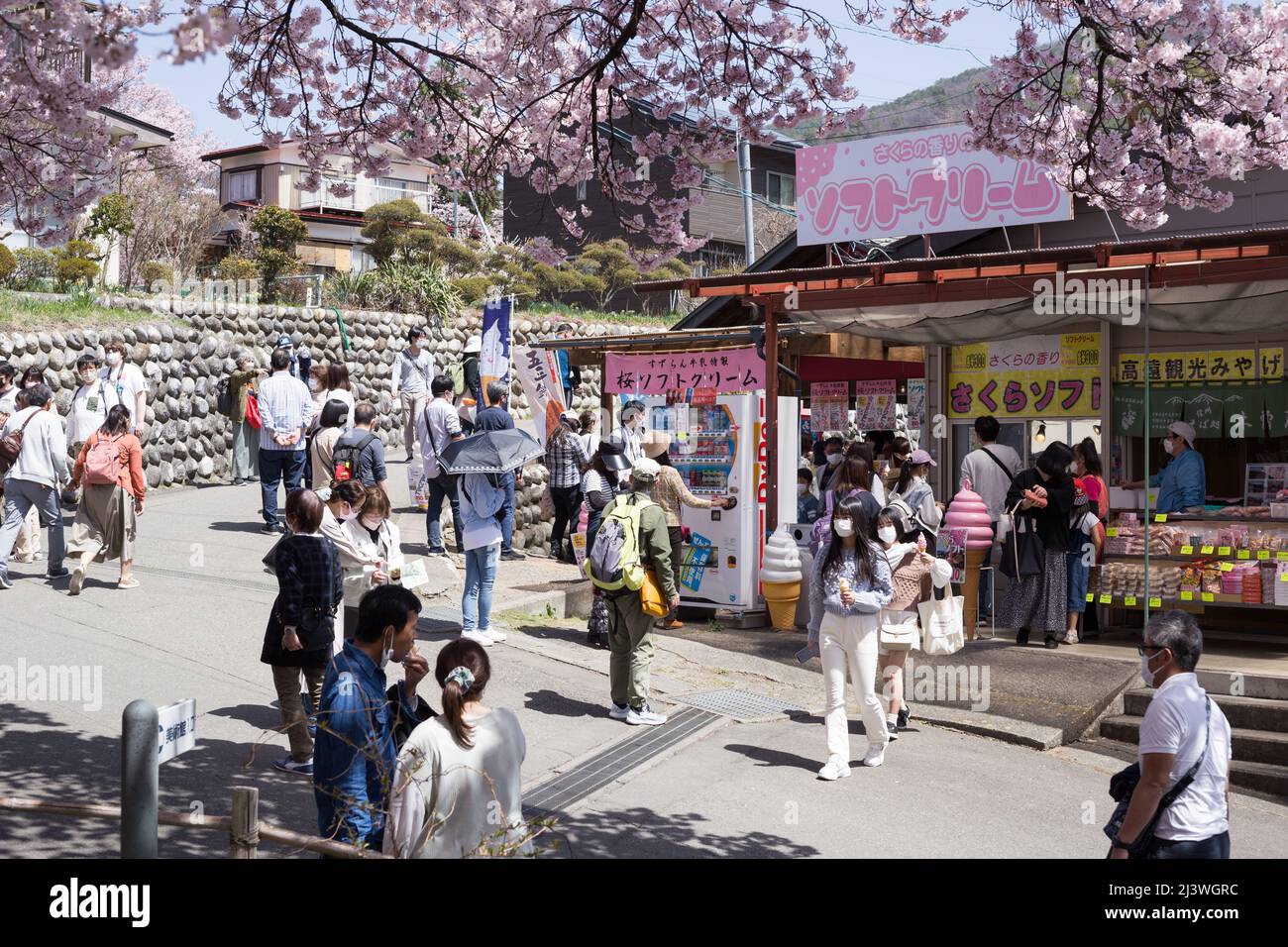 ina, nagano, japan, 2022/10/04 , Tourists and shops at Takato Joshi ...