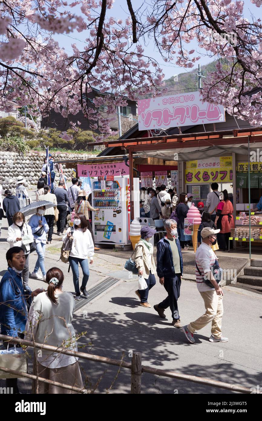 ina, nagano, japan, 2022/10/04 , Tourists and shops at Takato Joshi ...