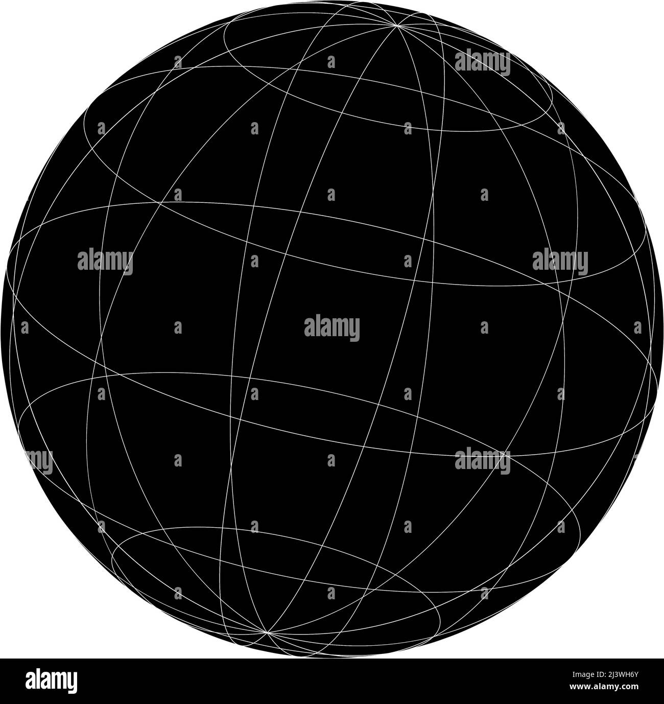 Wireframe, grid, mesh sphere, globe, ball vector illustration. Stock ...