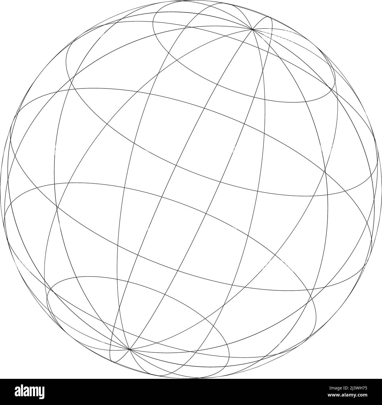 Wireframe, grid, mesh sphere, globe, ball vector illustration. Stock ...