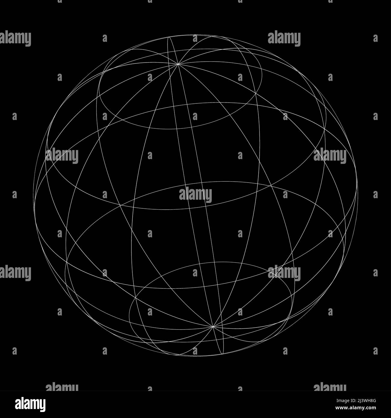 Wireframe, grid, mesh sphere, globe, ball vector illustration. Stock ...