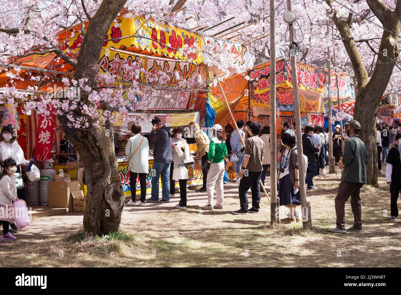 ina, nagano, japan, 2022/10/04 , Tourists in front of the street food ...
