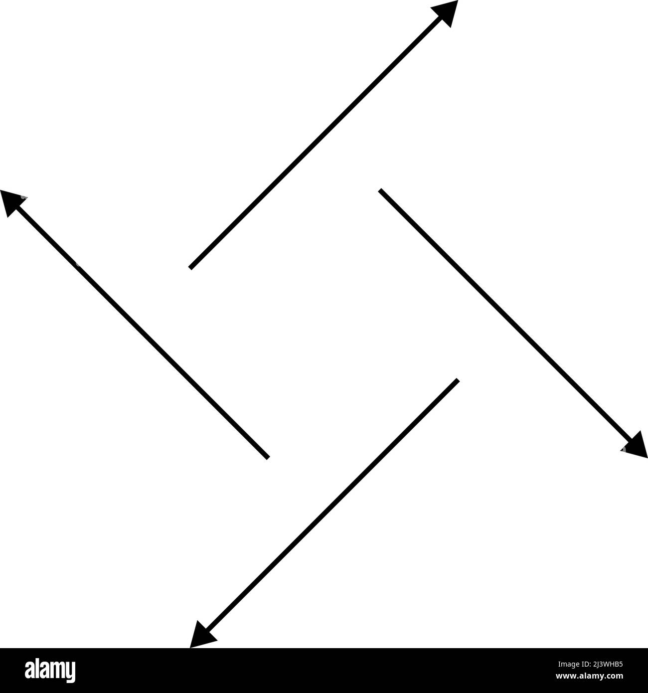 Outward spiral, swirl, twirl arrows, pointers. Rotation, cycle, recycle ...