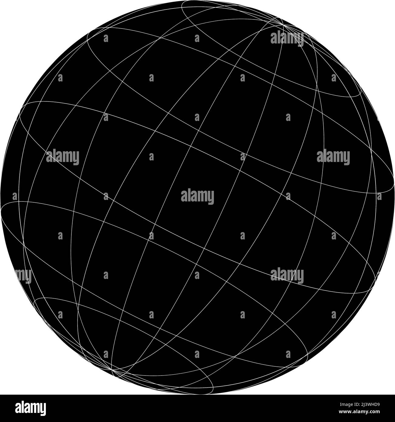 Wireframe, grid, mesh sphere, globe, ball vector illustration. Stock ...