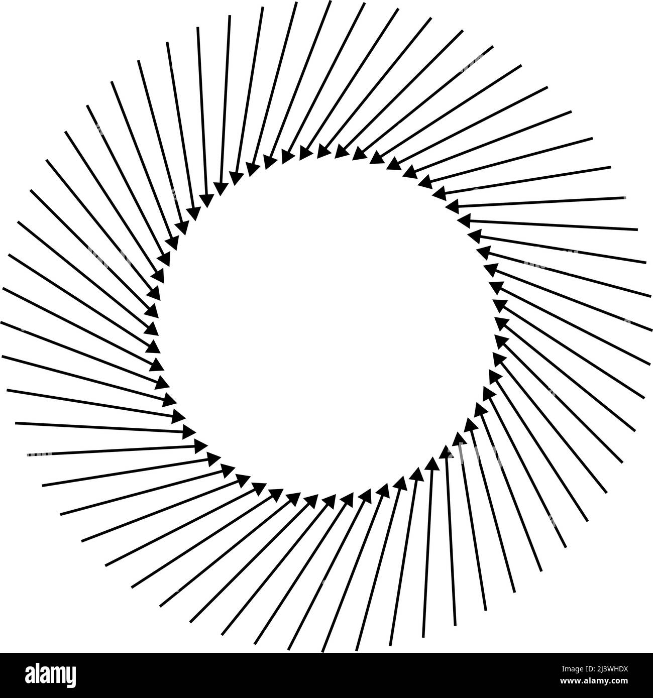 Inward spiral, swirl, twirl arrows, pointers. Rotation, cycle, recycle ...