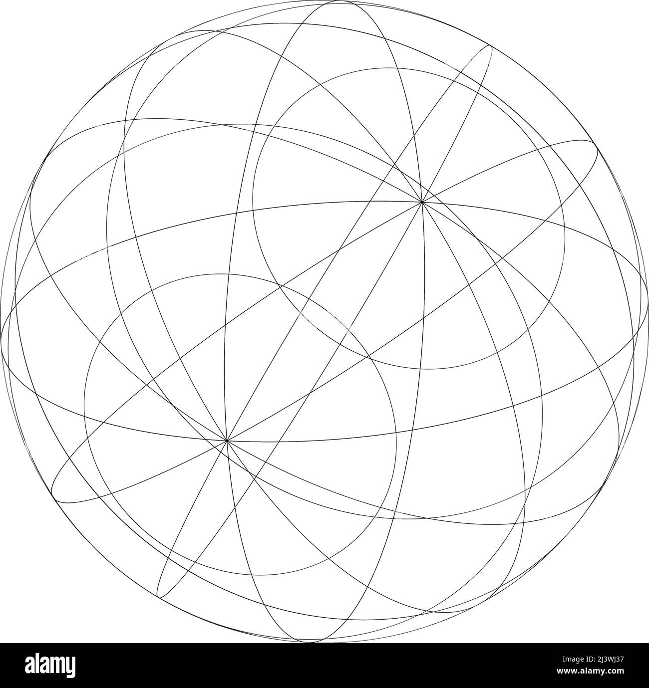 Wireframe, grid, mesh sphere, globe, ball vector illustration. Stock ...