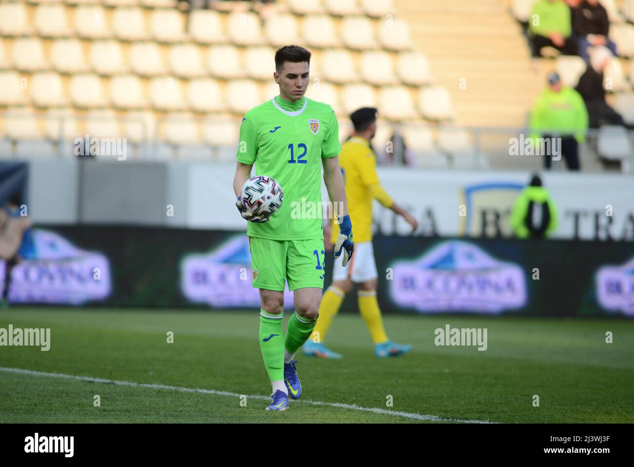 Goalkeeper Mihai Popa in Friendly game between Romania U21 and Finland ...
